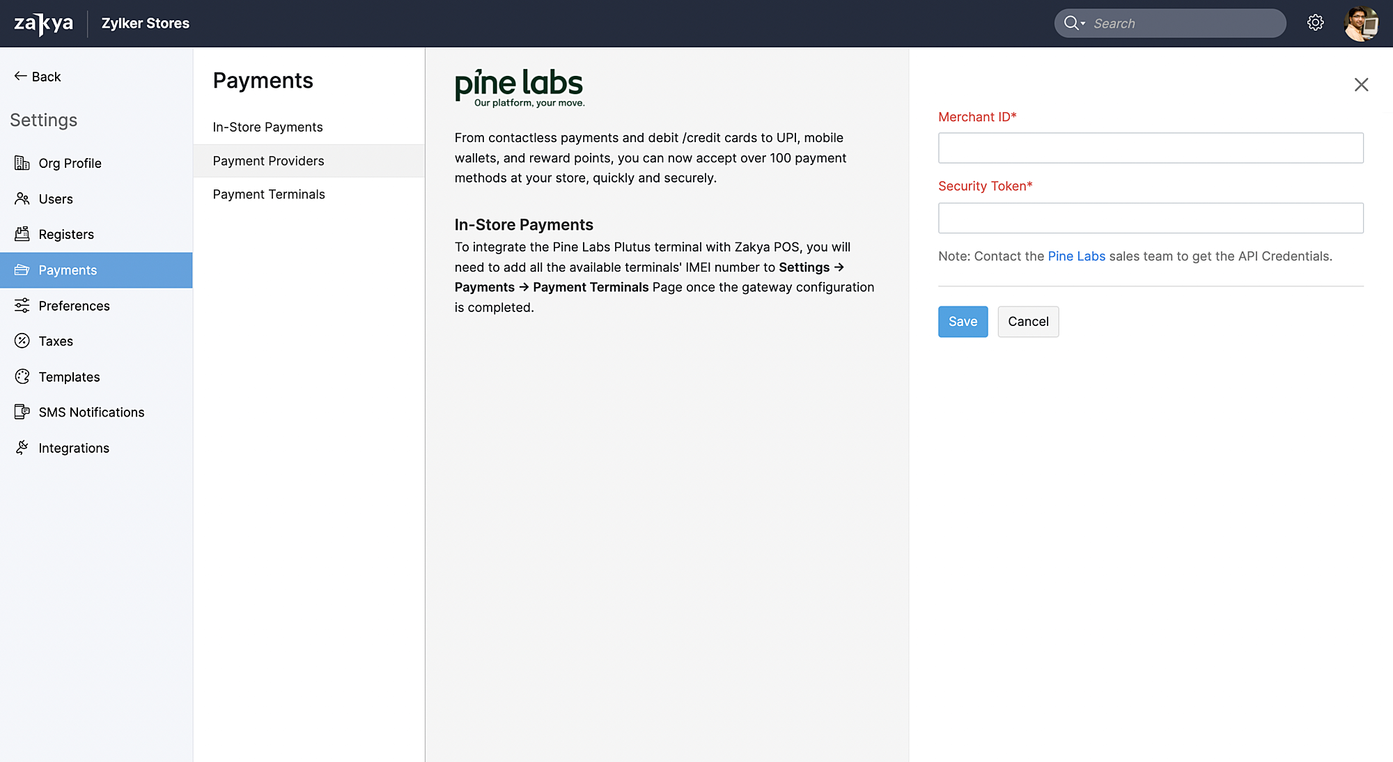 Integrate Pine Labs with Zakya Integrate Pine Labs with Zakya